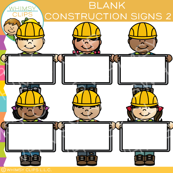 Builders with Blank Signs Clip Art - Set Two – Whimsy Clips