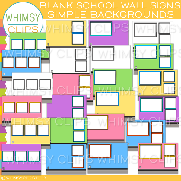 Blank School Wall Signs Backgrounds – Whimsy Clips