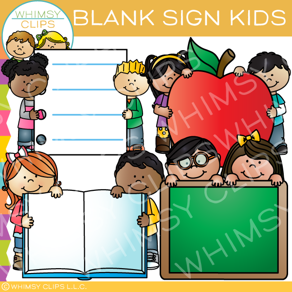 Blank Sign Kids Clip Art – Whimsy Clips