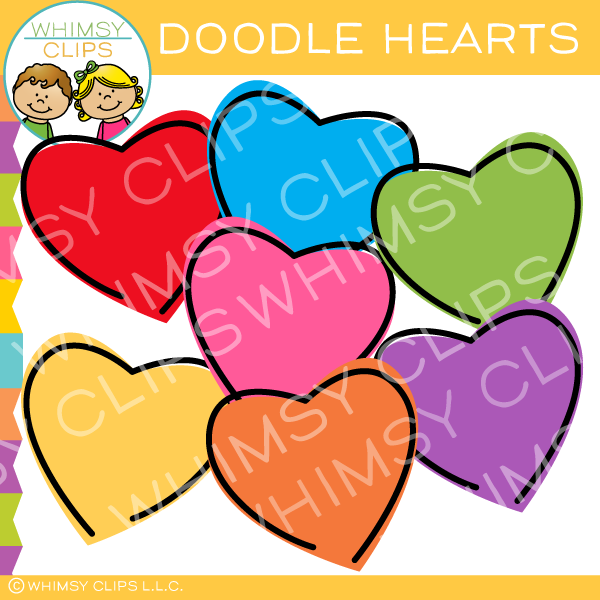 Free Doodle Hearts Clip Art, Images & Illustrations | Whimsy Clips