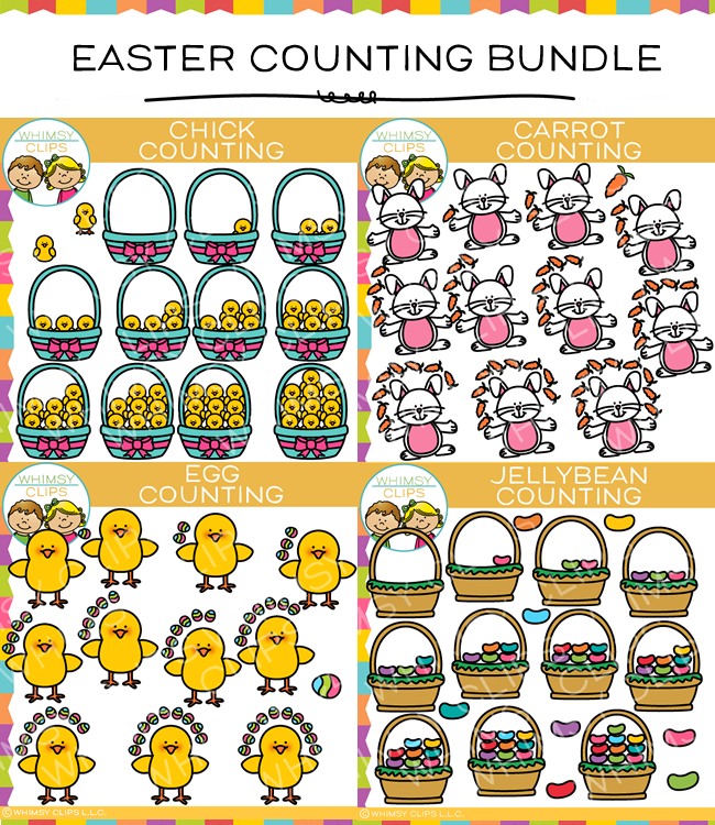 Easter Counting Clip Art Bundle – Whimsy Clips