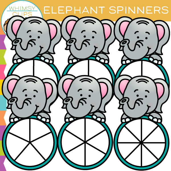 Cute and Fun Elephant Spinners Clip Art – Whimsy Clips