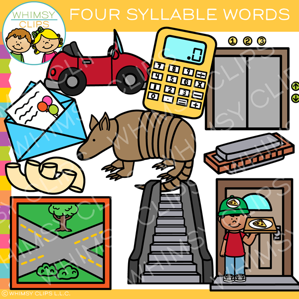Four Syllable Words Clip Art, Images & Illustrations | Whimsy Clips