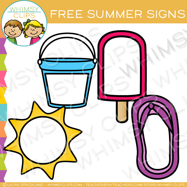 Free Blank Summer Signs Clip Art, Images & Illustrations | Whimsy Clips