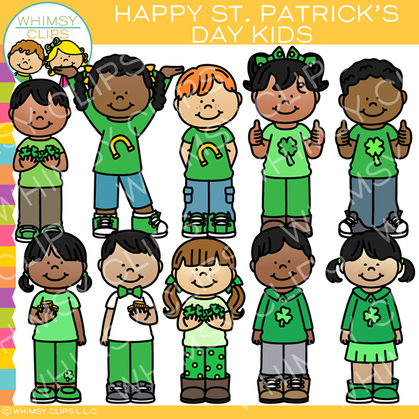 Happy St. Patrick Kids Clip Art – Whimsy Clips