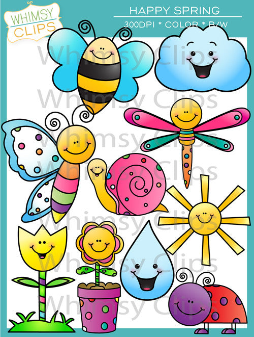 Happy Spring Clip Art – Whimsy Clips