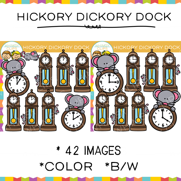 Hickory Dickory Dock Nursery Rhyme Clip Art, Images & Illustrations ...
