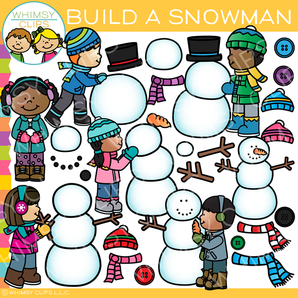 How to Build a Snowman Clip Art – Whimsy Clips