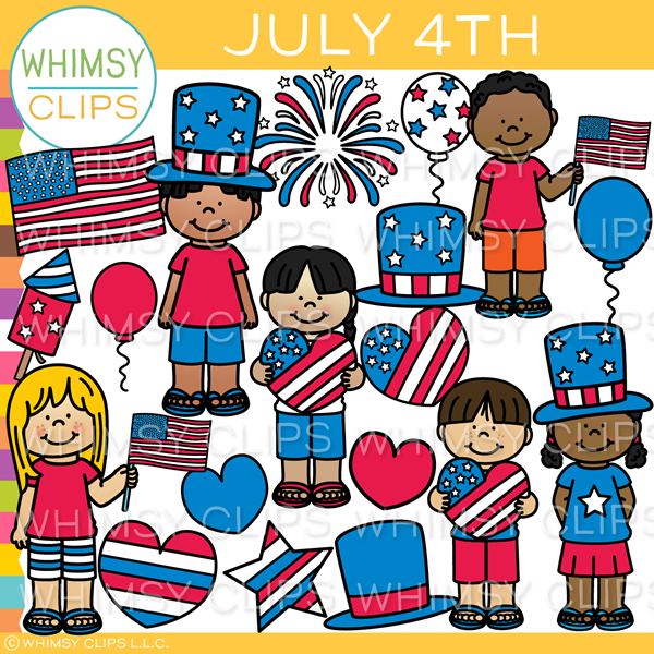 July 4th Clip Art 4th Of July Independence Day Watercolor Clipart,