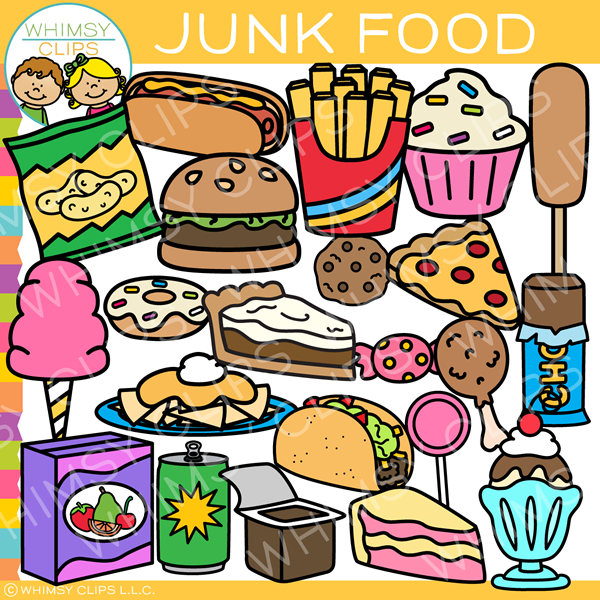 Clipart De Junk Food Stockvector Fast Foods Set, Vector Illustration.