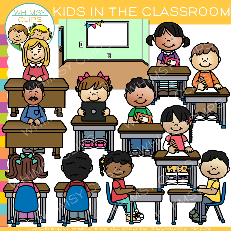 Kids in the Classroom Clip Art – Whimsy Clips
