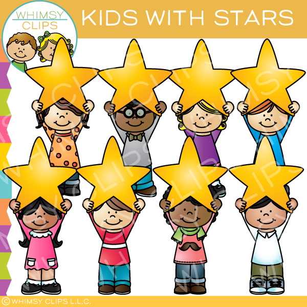 Kids and Stars Clip Art – Whimsy Clips
