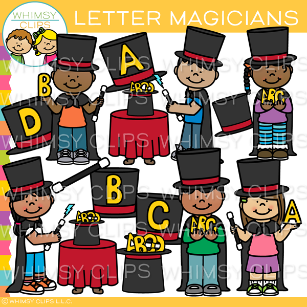 Kids Letter Magicians Clip Art – Whimsy Clips