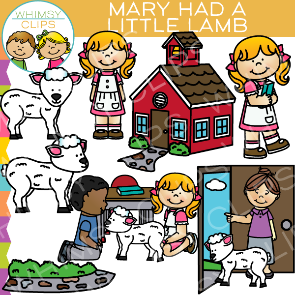 Mary Had a Little Lamb Nursery Rhyme Clip Art – Whimsy Clips
