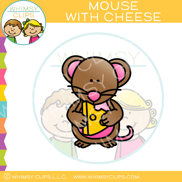 Mouse Eating Cheese Clipart