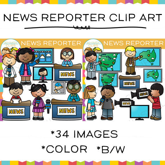 TV News Reporter Clip Art – Whimsy Clips