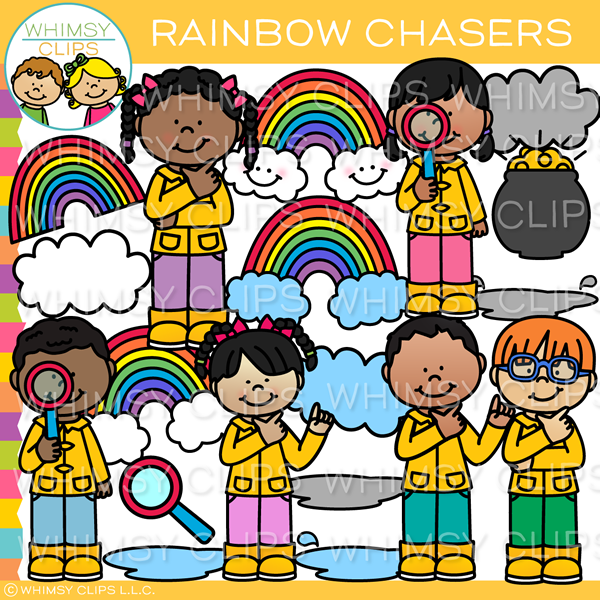 Rainbow Chasers Clip Art – Whimsy Clips