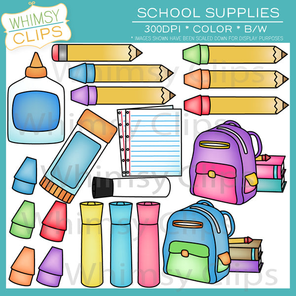 School Supplies Clip Art Back To School Clipart Back To School