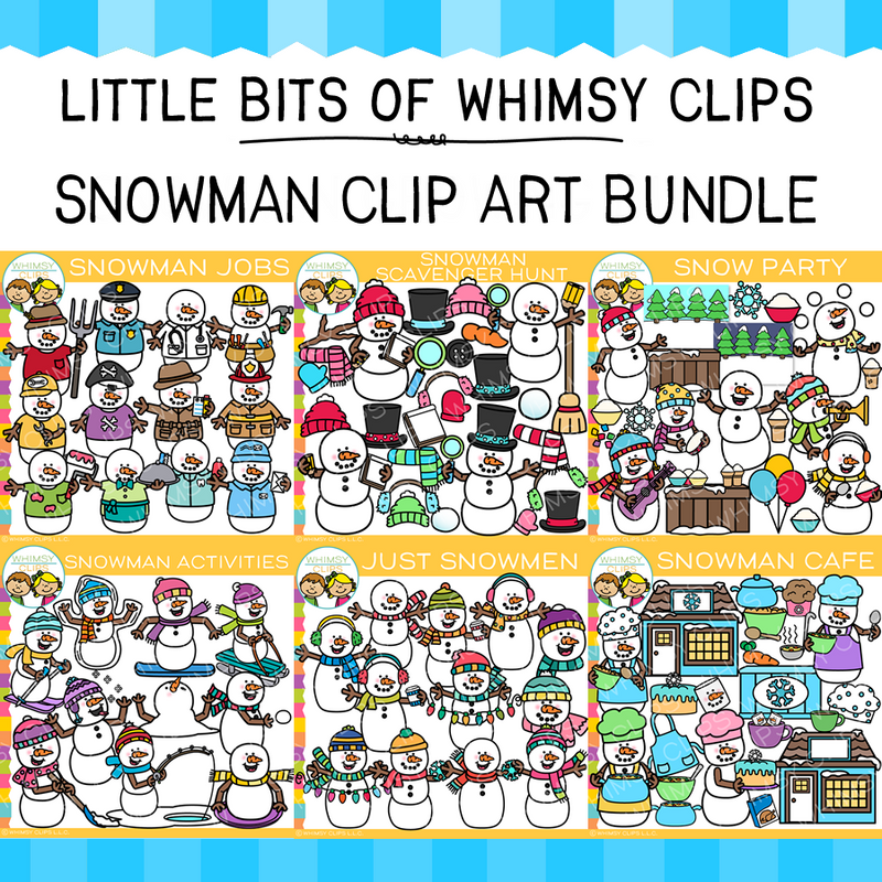 Little Bits of Whimsy Clips: Snowman Clip Art Bundle – Whimsy Clips