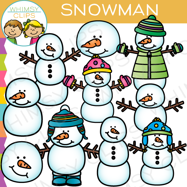 Winter Snowman Clip Art Winter Fun Cartoon Character Free Clipart