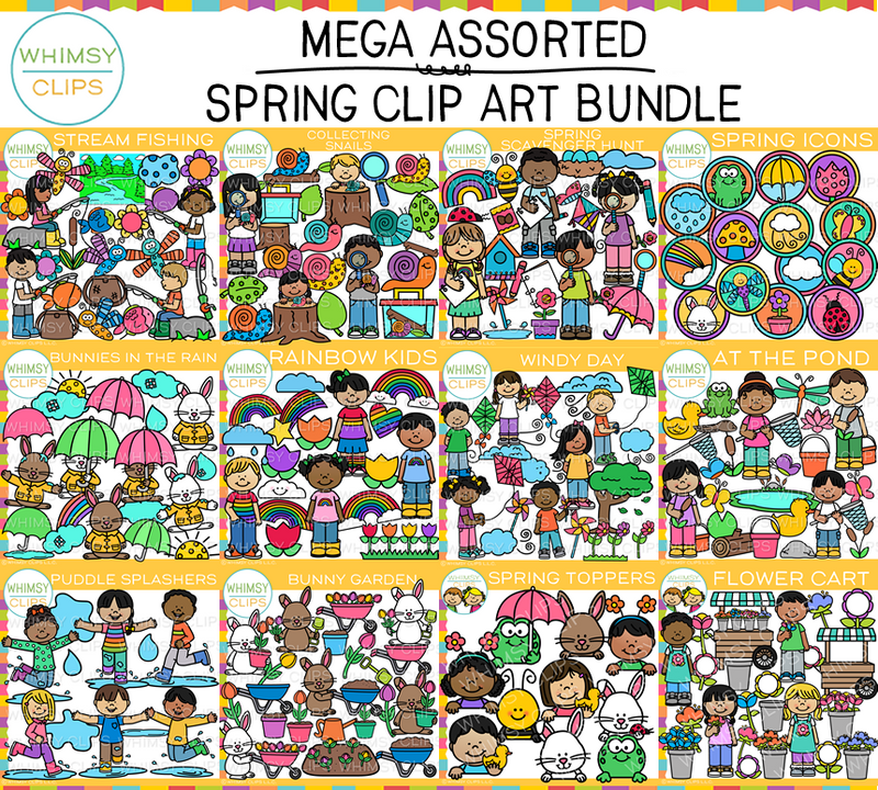 Mega Assorted Spring Clip Art Bundle – Whimsy Clips