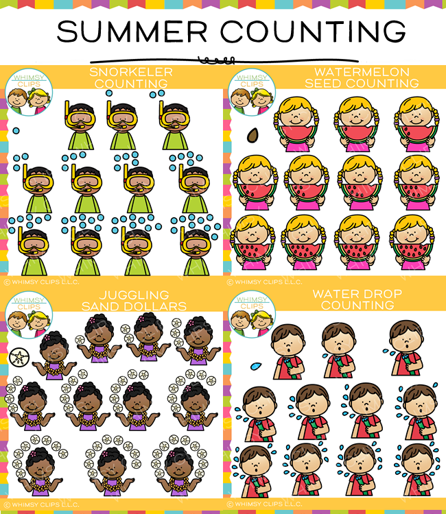 Summer Counting Clip Art Bundle – Whimsy Clips