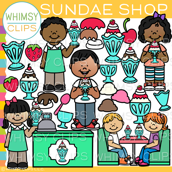 Ice Cream Sundae Shop Clip Art – Whimsy Clips