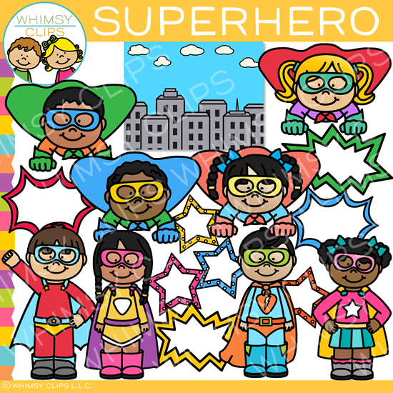 Girl Superhero Clip Art SuperHero Kids Clip Art – Commercial Use,