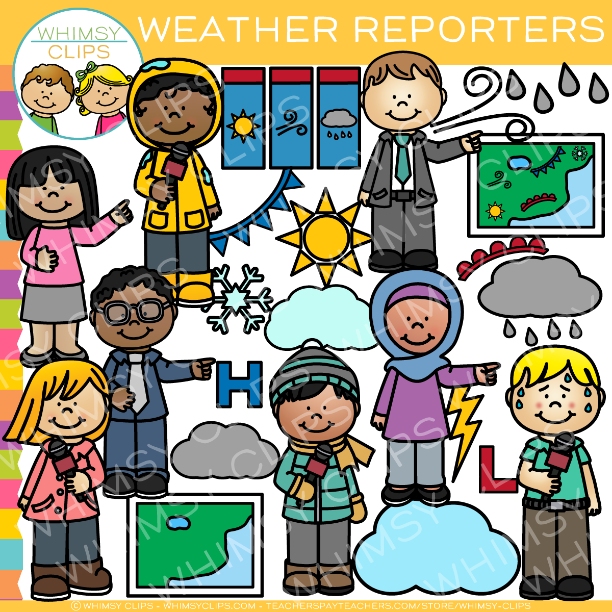 Meteorologist Kid Clip Art Cartoon Weather Forecast. Meteorology Kids