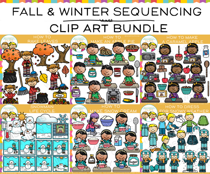 Fall and Winter Sequencing Clip Art Bundle – Whimsy Clips