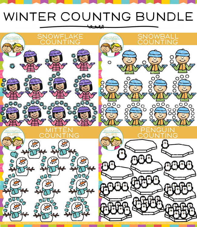 Winter Counting Clip Art Bundle – Whimsy Clips